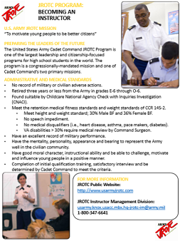 Best Practices: Instructor Recruiting – USARMYJROTC