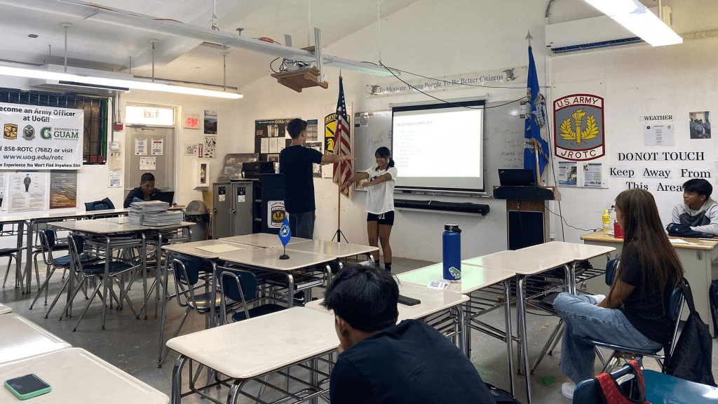 Tinian Jr. Sr. High School Army JROTC First Week Back at School ...